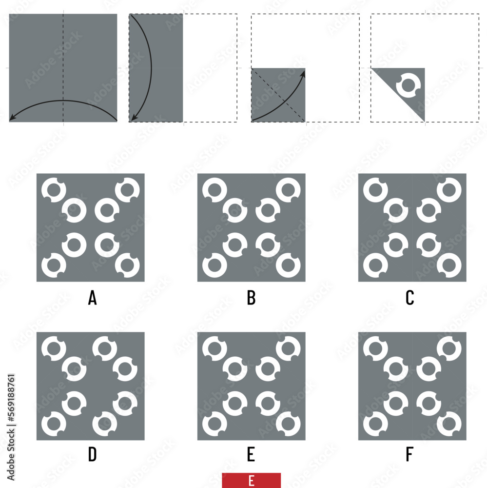 Paper Cutting - Paper folding. IQ test, intelligence questions, Visual ... Paper Cutting - Paper folding. IQ test, intelligence questions, Visual ...