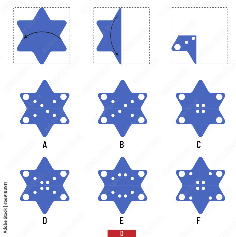 Paper Cutting - Paper folding. IQ test, intelligence questions, Visual ... Paper Cutting - Paper folding. IQ test, intelligence questions, Visual ...