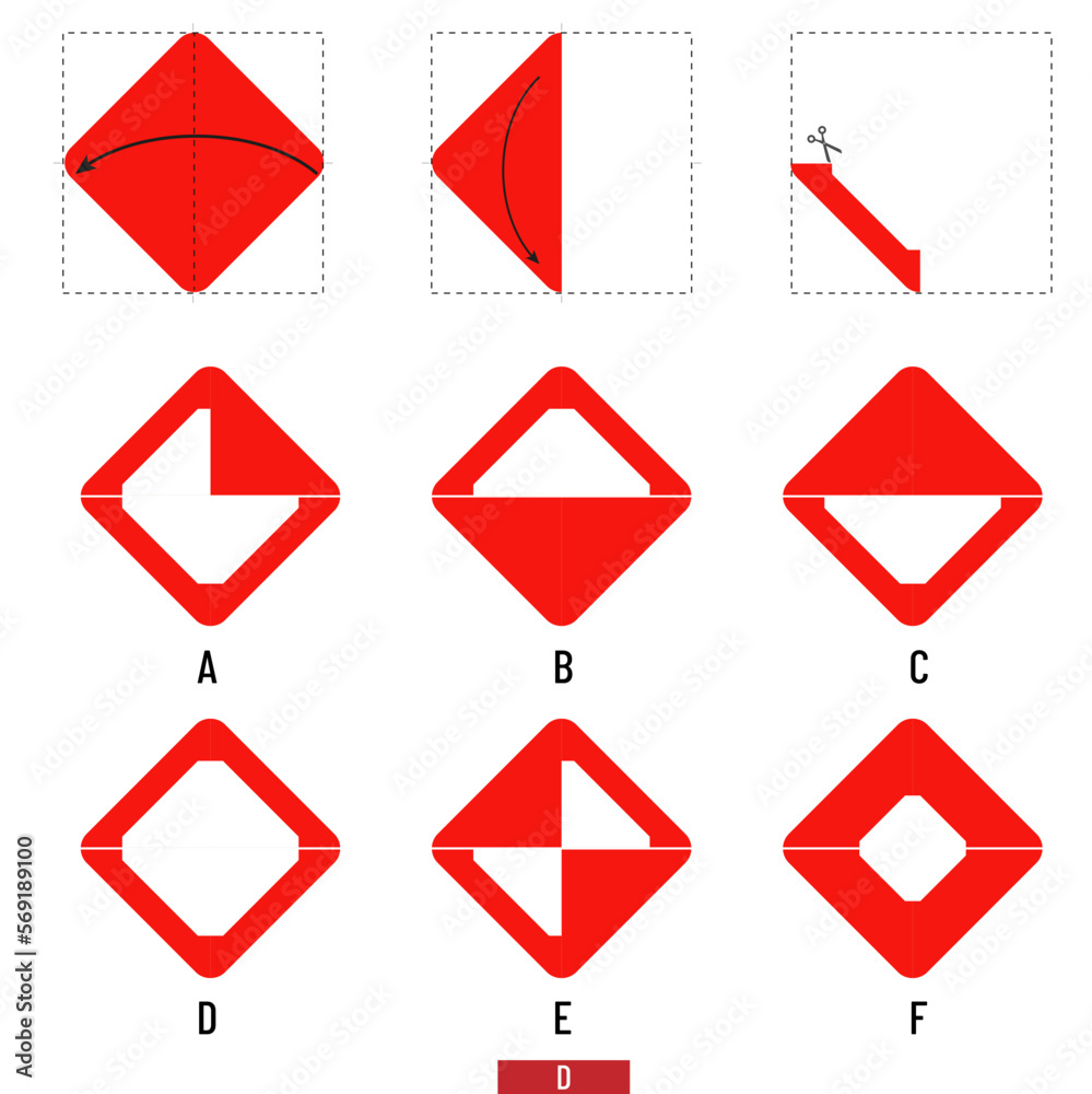 Paper Cutting - Paper folding. IQ test, intelligence questions, Visual ... Paper Cutting - Paper folding. IQ test, intelligence questions, Visual ...