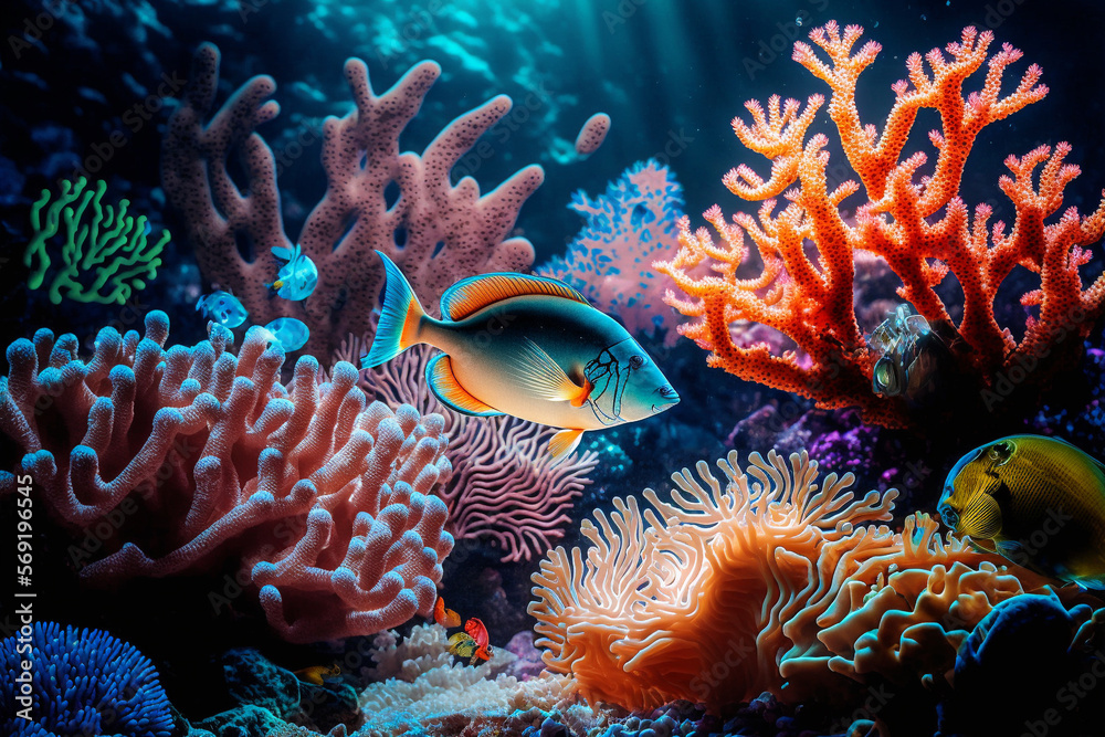 Beautiful Colorful Coral Reefs Fish