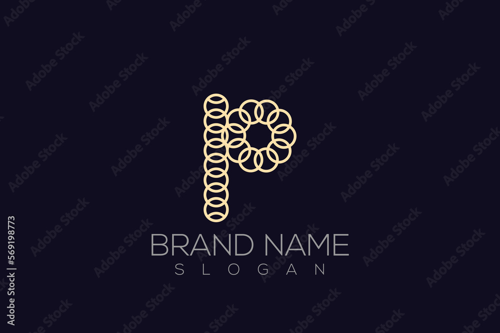 P Logo | Round Ring Letter P Logo Design Stock Vector | Adobe Stock