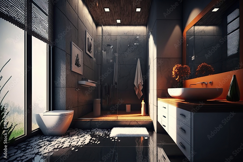 contemporary, modern, bathroom, washroom, spa, hotel, interior, design ...