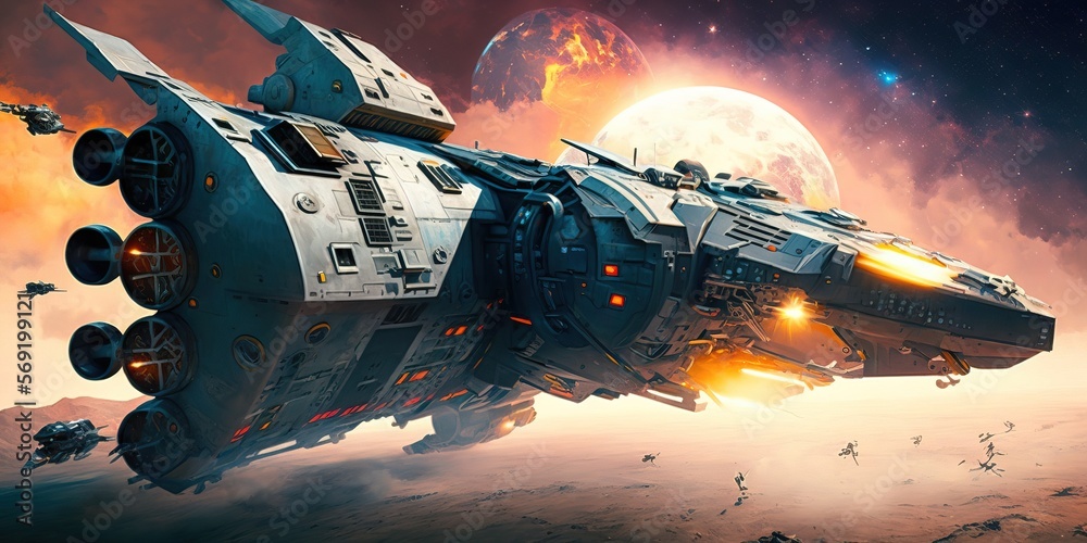 space combat cruiser character portrait, rpg, fantasy avatar and token ...