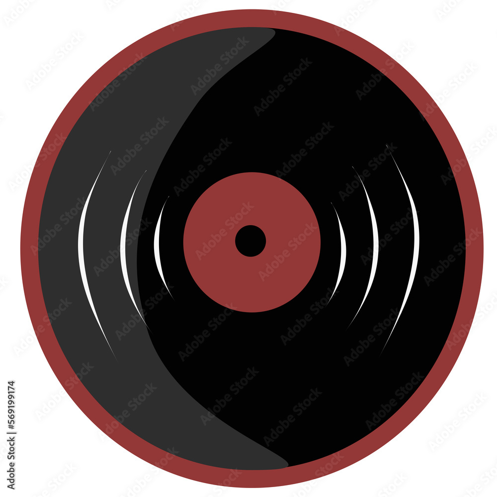 Vinyl record or CD icon, vector, cartoon illustration. Vintage music ...