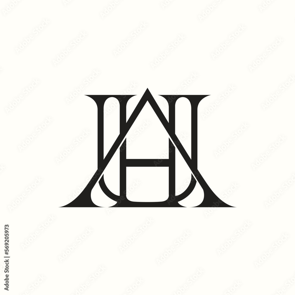 UHA letter logo design Illustration Stock Vector | Adobe Stock