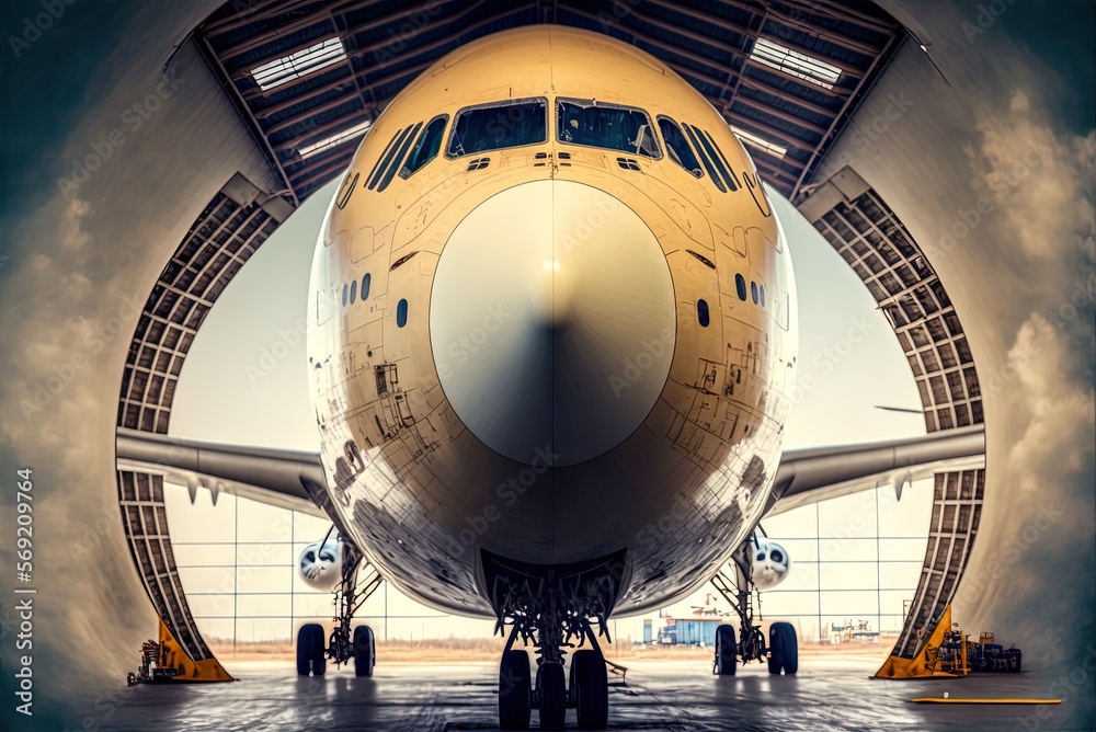picture of the back of the fuselage and tail of a parked passenger ...