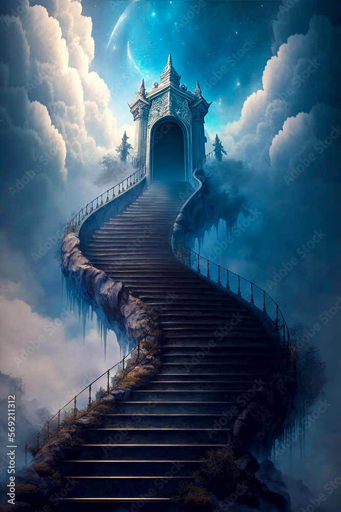 Stairway to heaven, Gateway to Paradise, Illustration Stock ...