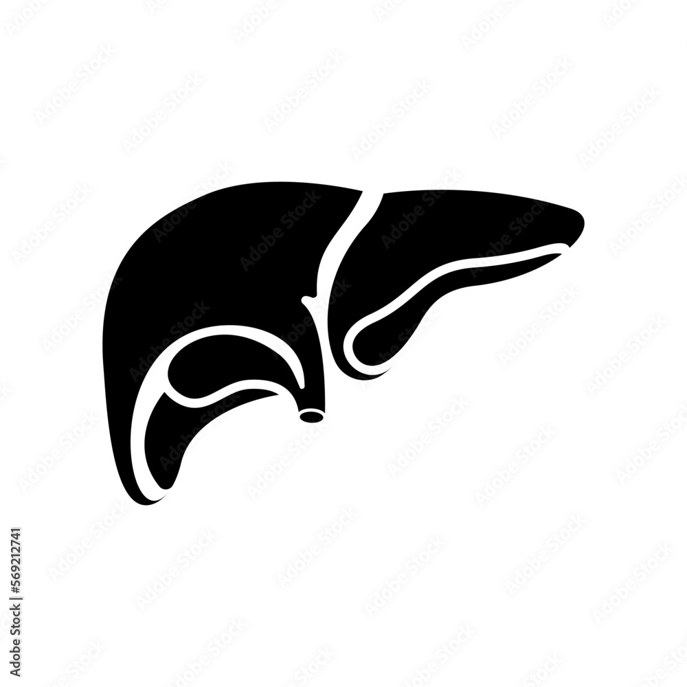 Human liver black icon. Human liver, gallbladder, hepatic duct ...