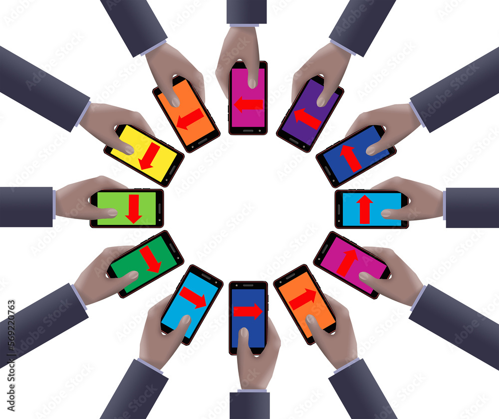 Business communication, cell communication, teamwork, team building ...