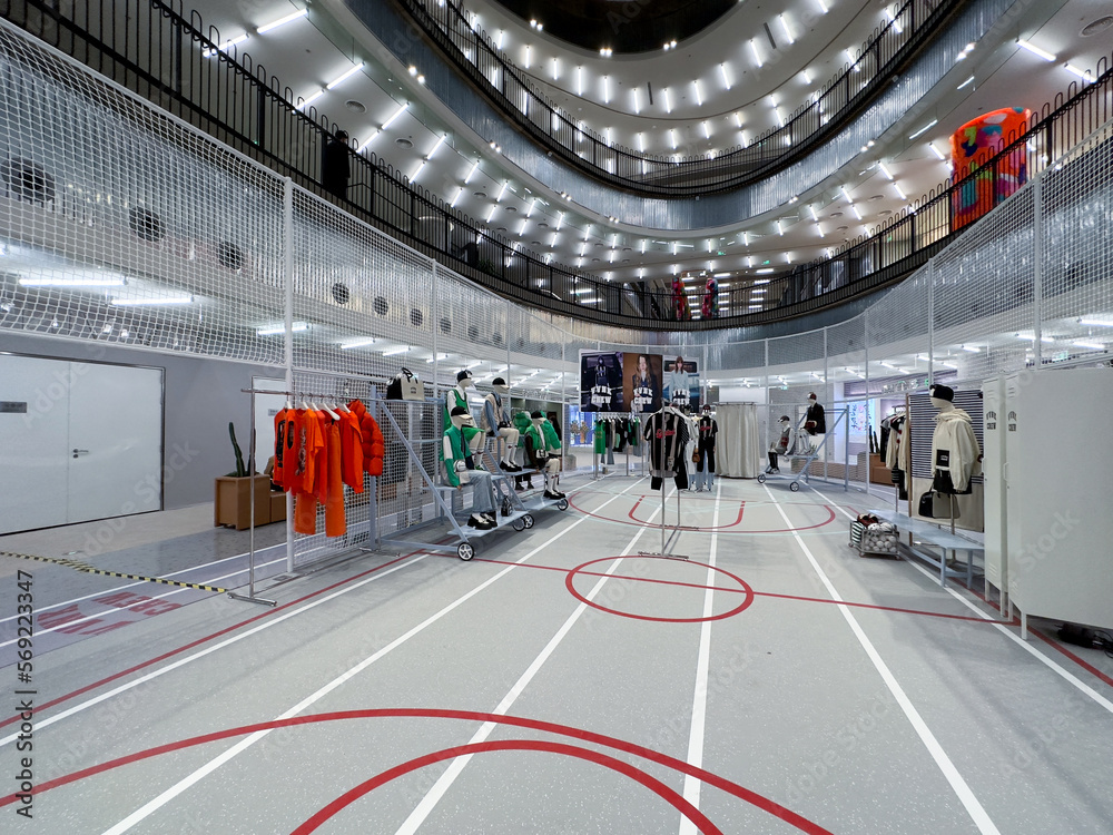 Shanghai, China -JAN.13.2023:An industrial-style shopping mall that ...