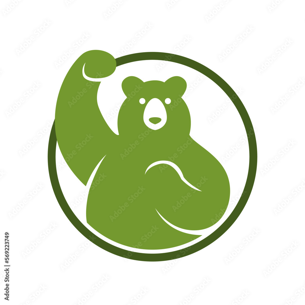 bear raising hands symbol of freedom logo vector illustration Stock ...