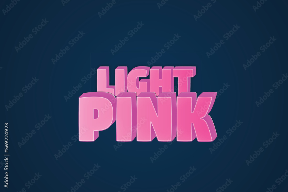 Vetor de Light Pink | 3D Light Pink | Realistic Text Style | Editable ...