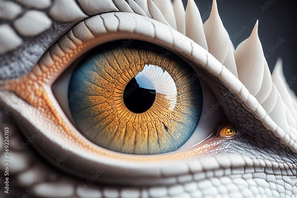 Dragon eye ball abstract albino white close up, gothic style ...