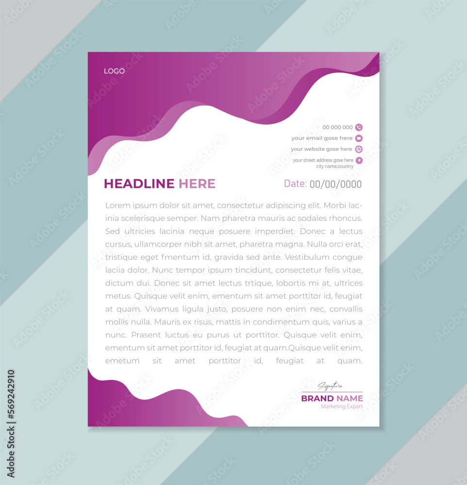 Professional, Modern Simple , letterhead Template, Pad Design Business ...