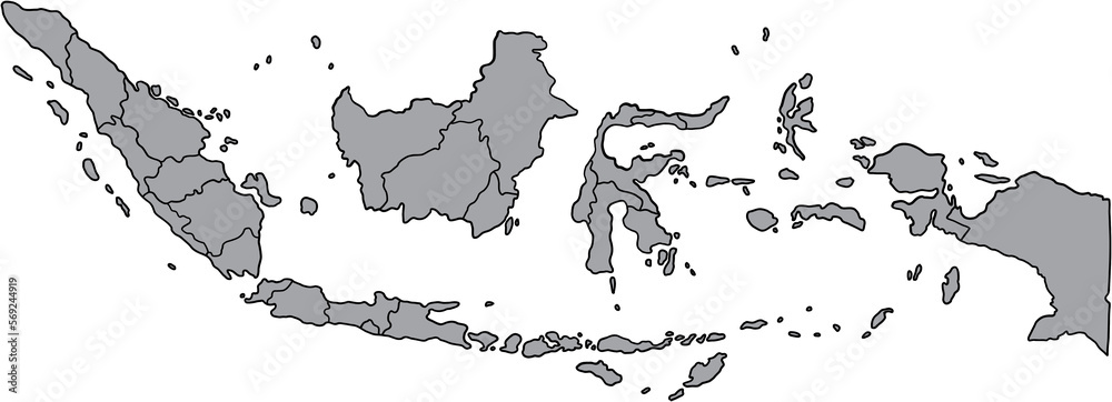 doodle freehand drawing of indonesia map. Stock Illustration | Adobe Stock