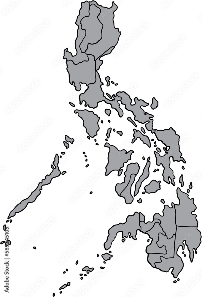 doodle freehand drawing of philippines map. Stock Illustration | Adobe ...