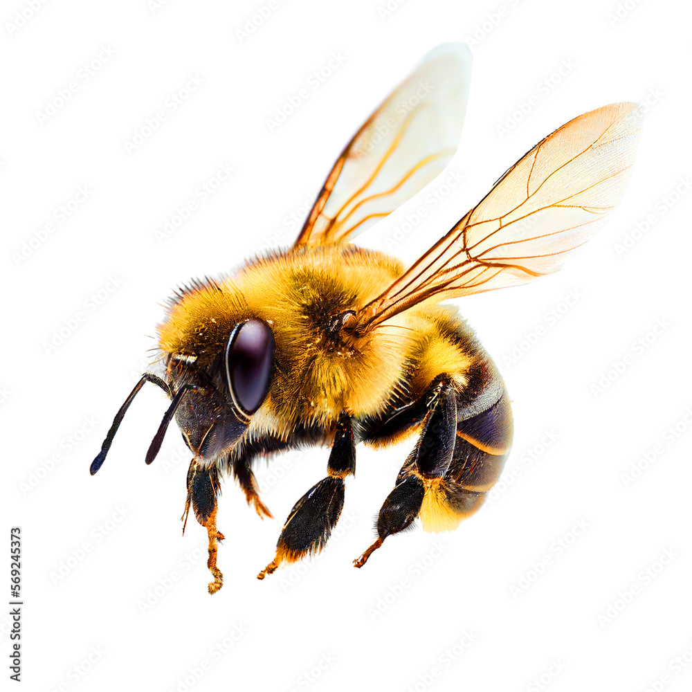 honey bee landing isolated on transparent background cutout Stock Photo ...
