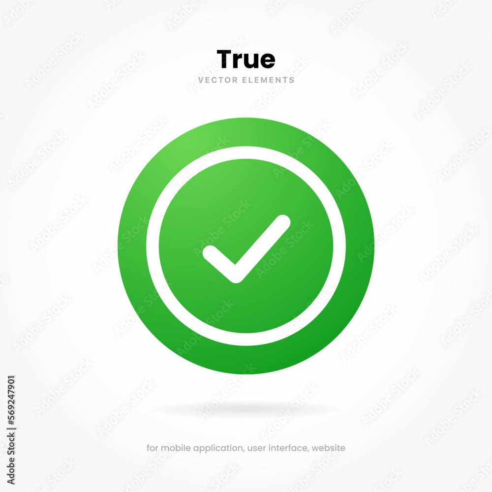 Yes or no icon. Green tick symbol and red cross sign in circle ...