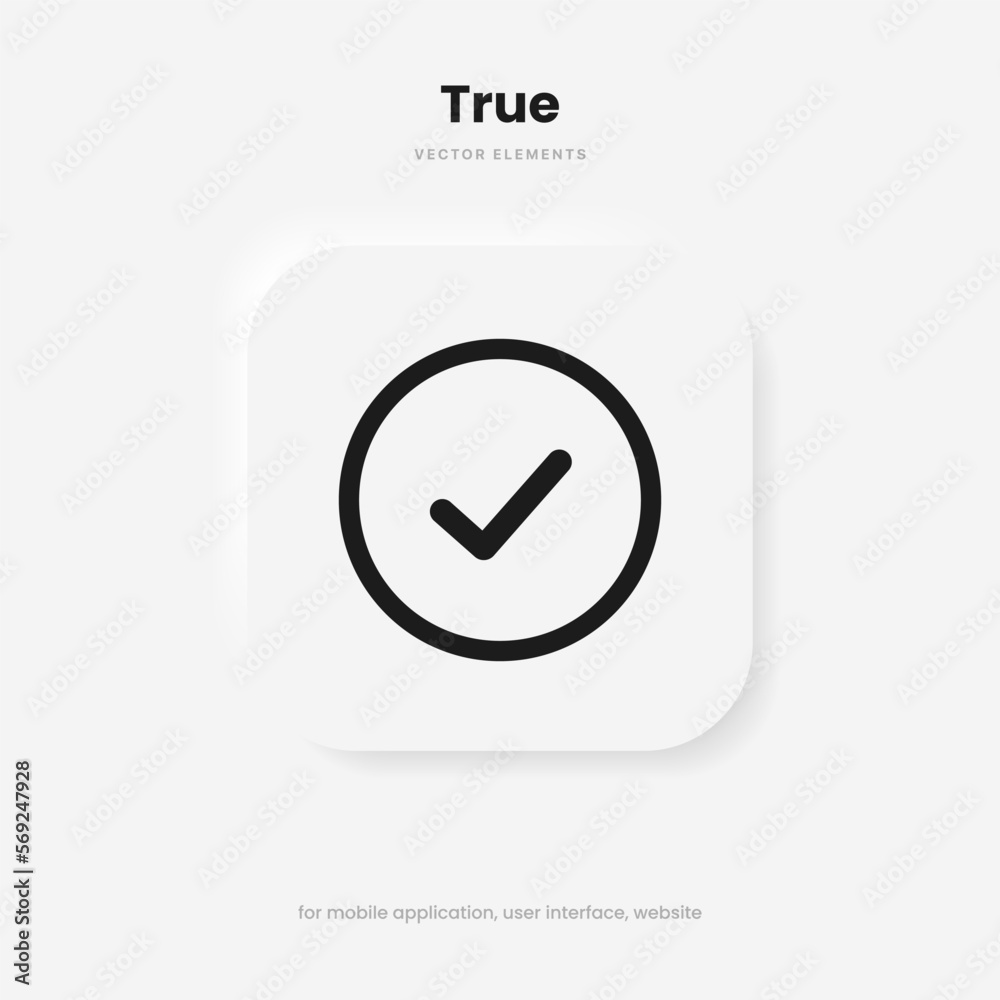 Yes or no icon. Green tick symbol and red cross sign in circle ...