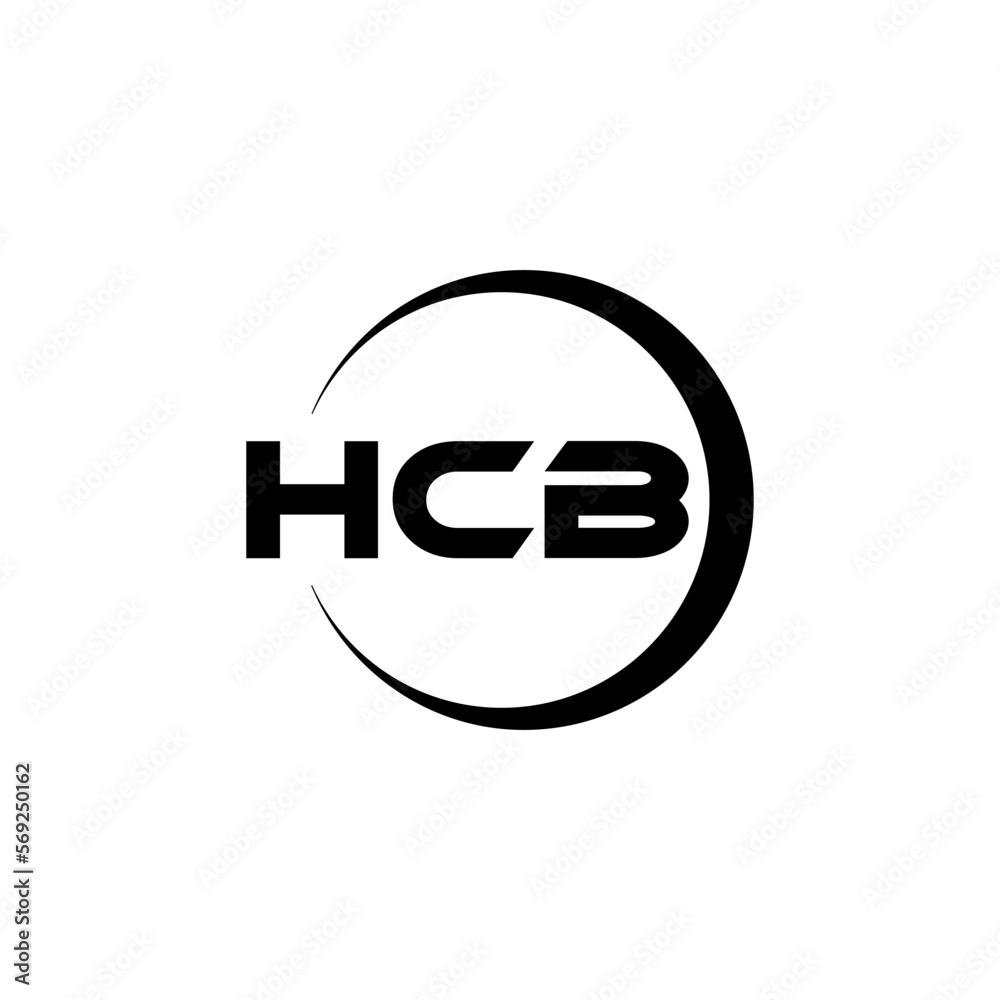 HCB letter logo design with white background in illustrator, cube logo ...