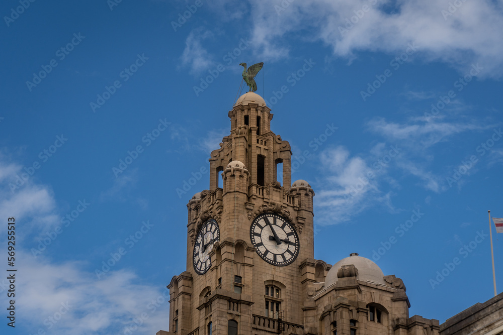 Liverpool, United Kingdom: Liver Bird on Royal Liver Building clock ...