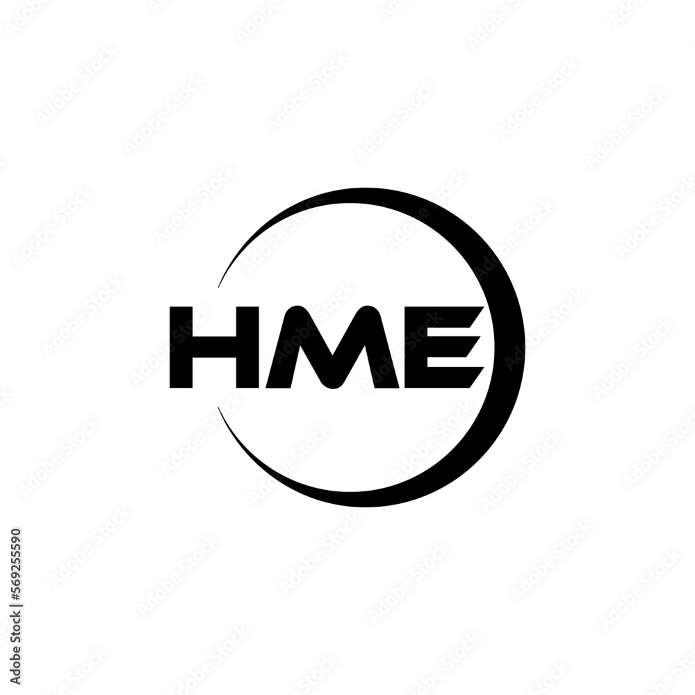 Vecteur Stock HME letter logo design with white background in ...