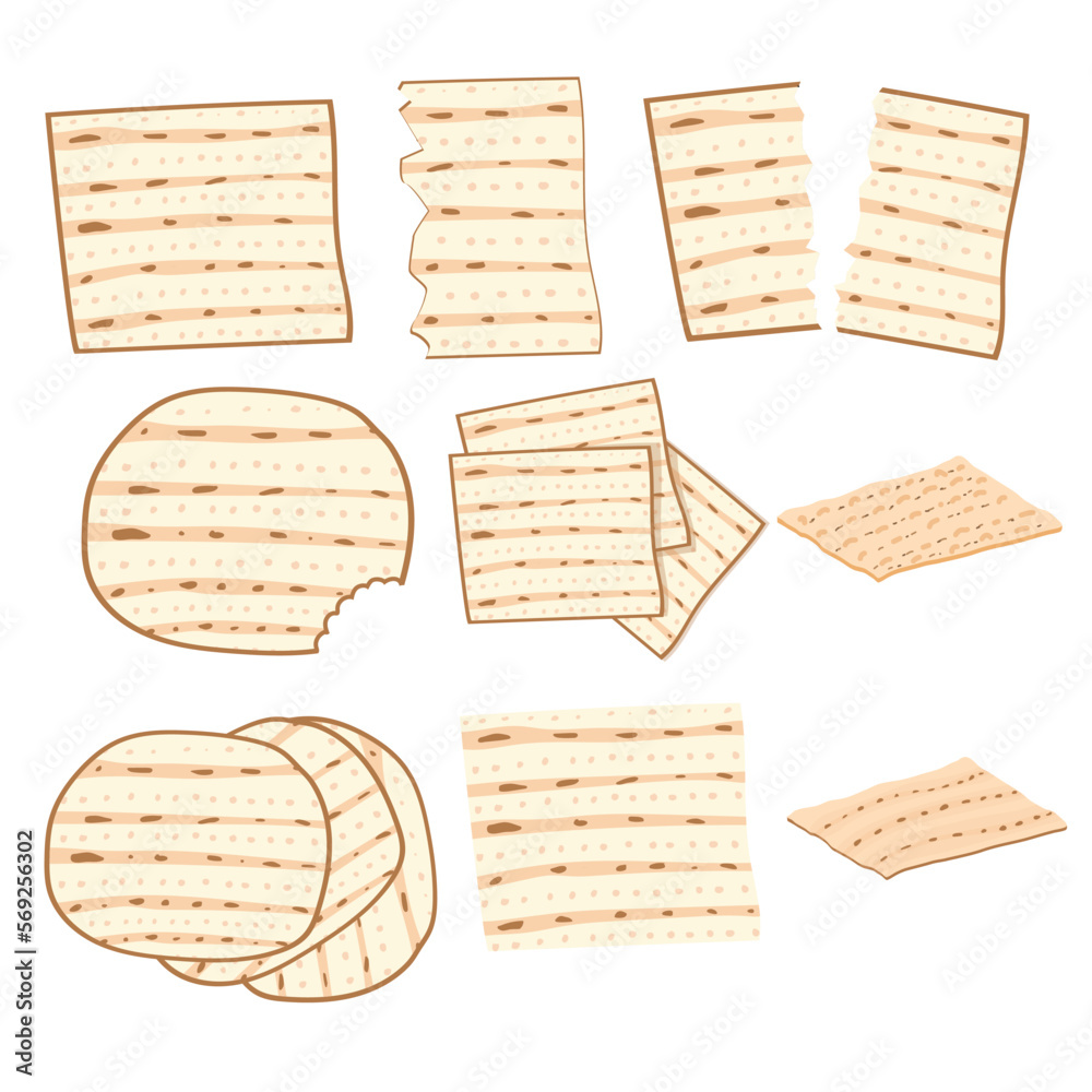 Matzah or matzo, unleavened bread for Pesach, Jewish holiday of ...