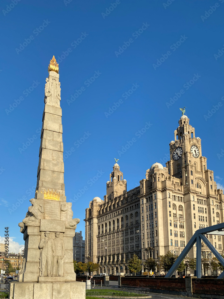 Liverpool, UK: The Memorial to Heroes of the Marine Engine Room granite ...