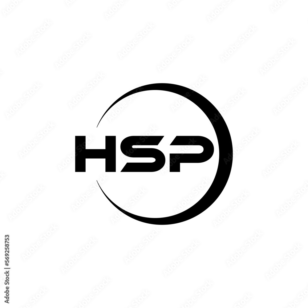 HSP letter logo design with white background in illustrator, cube logo ...