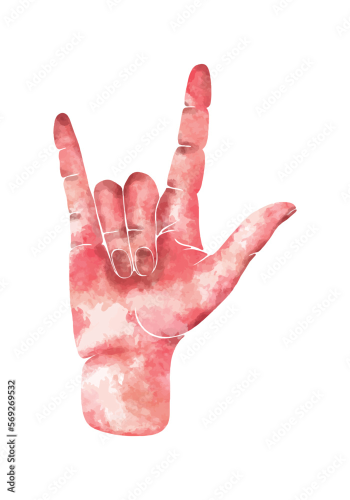 International gesture of love. I LOVE YOU in sign language. The concept ...