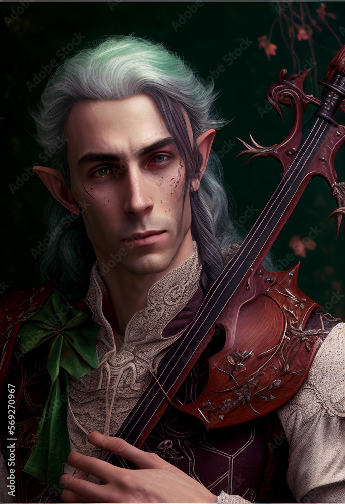 D&D High Elf character portrait for fantasy roleplay, rpg games etc ...