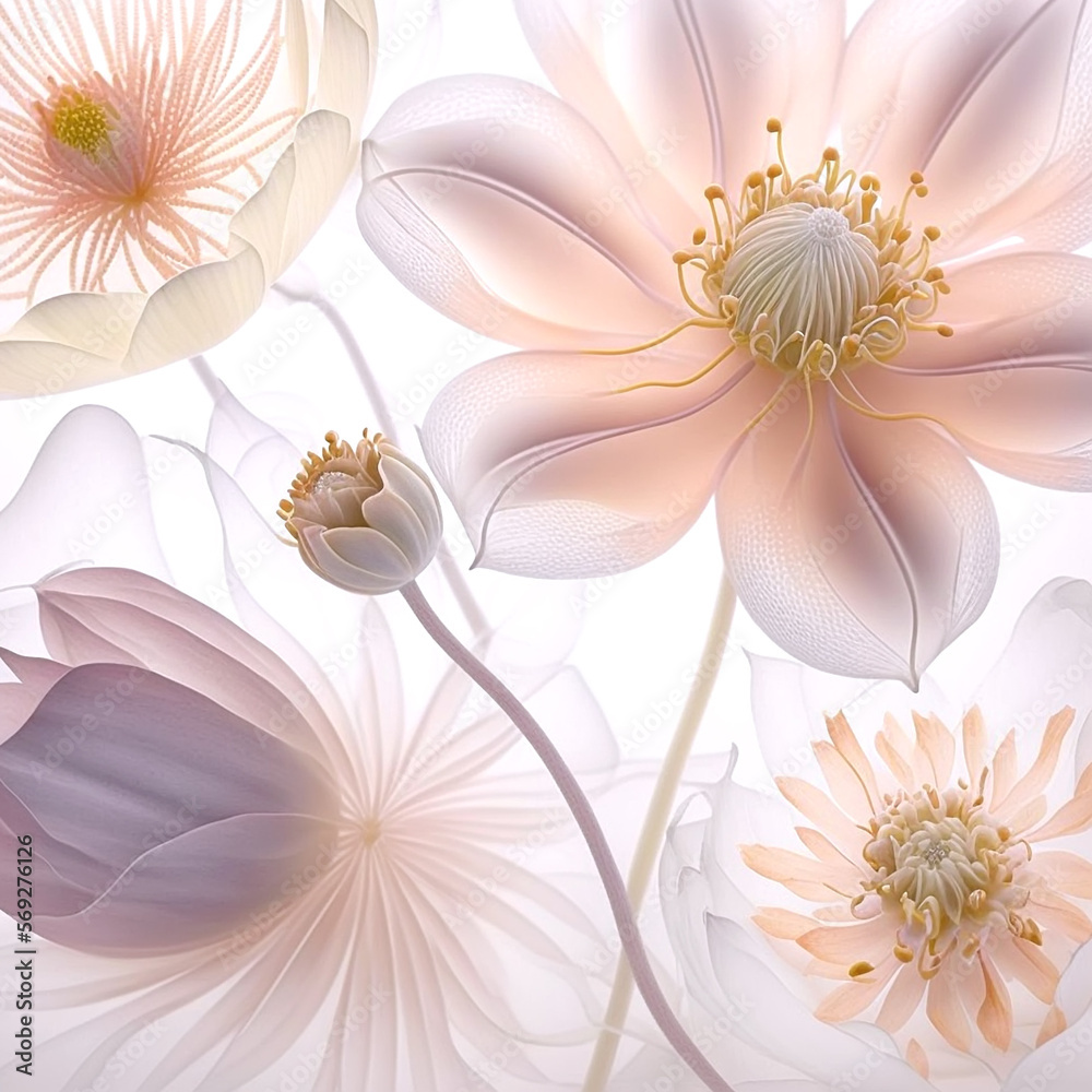 light fragile flowers, Generative AI Stock Illustration | Adobe Stock