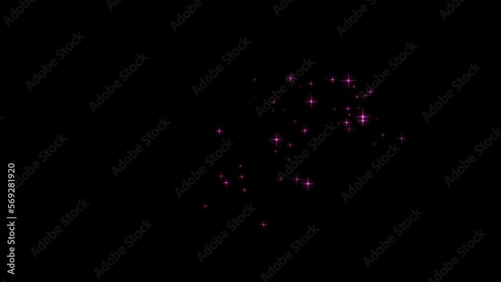 Animated, pink, 3D, heart shaped, rotating magic wand with pink glitter ...