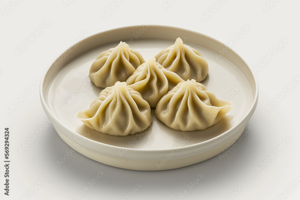 Xiao long bao Chinese dumpling in white background with generative ai ...