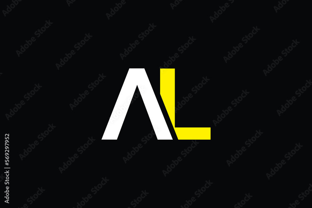 AL elegant and Professional letter icon design on black background ...