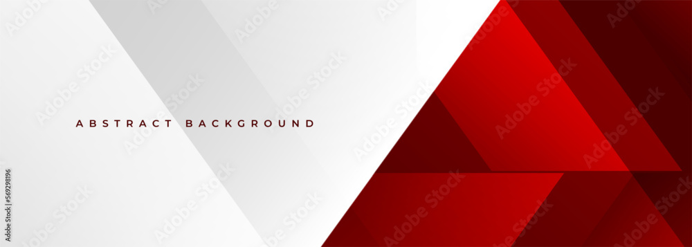 White and red wide abstract background with geometric shapes. Red and ...