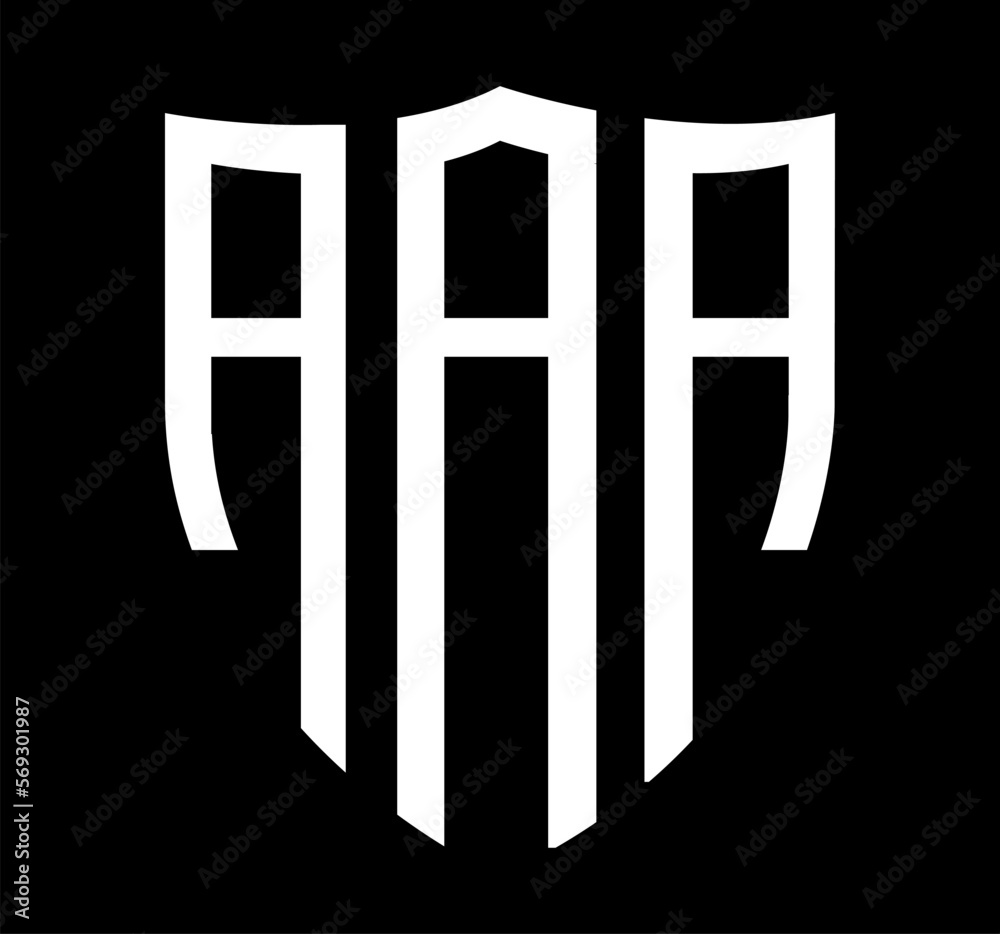 AAA letter logo design on Black background. Initial Monogram Letter AAA ...