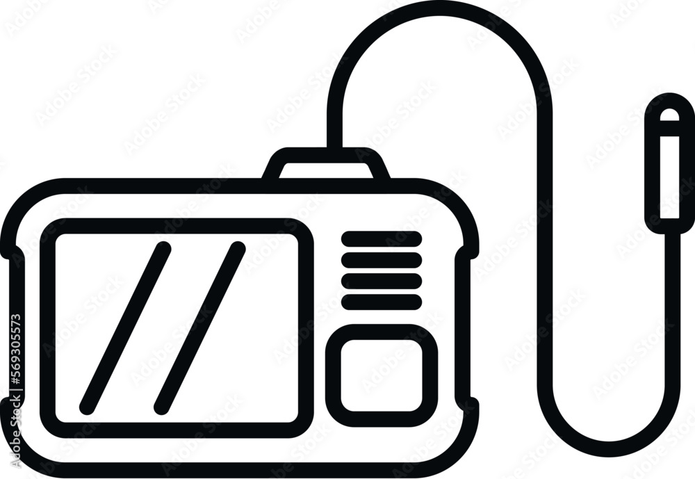 Endoscope cable icon outline vector. Medical organ. Surgery medicine ...