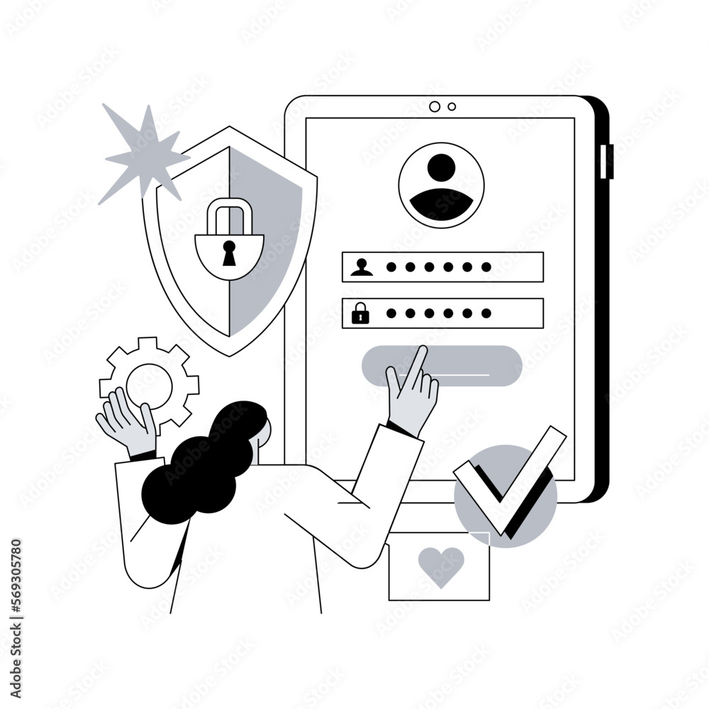 Sign in page abstract concept vector illustration. Enter application ...