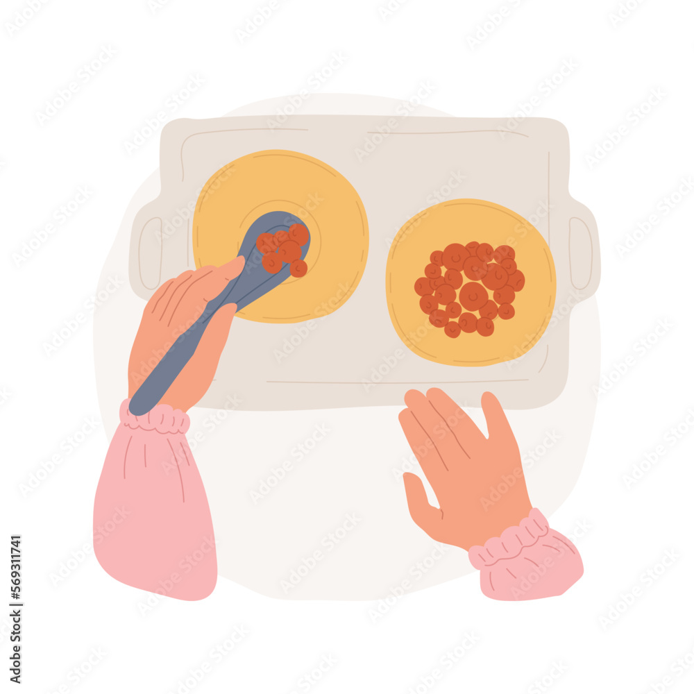 Spooning objects isolated cartoon vector illustration. Preschool ...