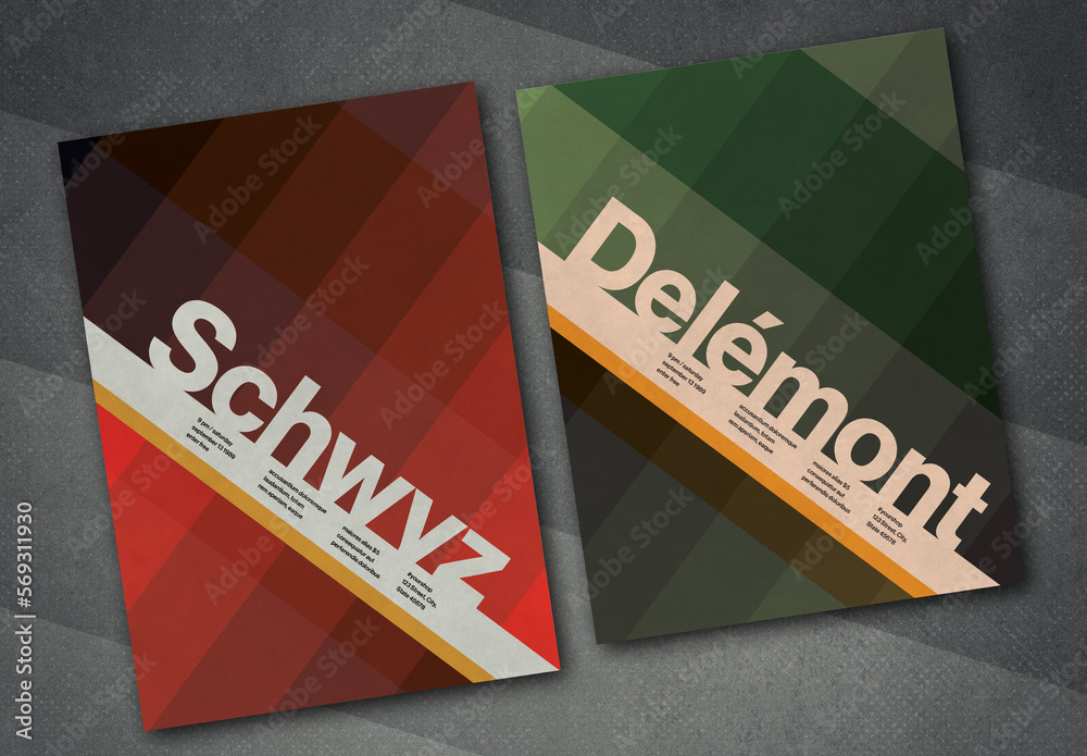 Diagonal Type Poster Layout Stock Template | Adobe Stock