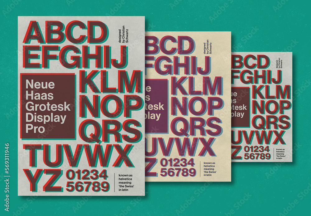 Bold Type Poster Layout in Vintage Style Stock Template | Adobe Stock