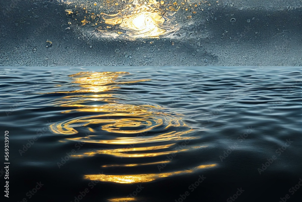 Water texture with wave sun reflections on the water overlay effect for ...