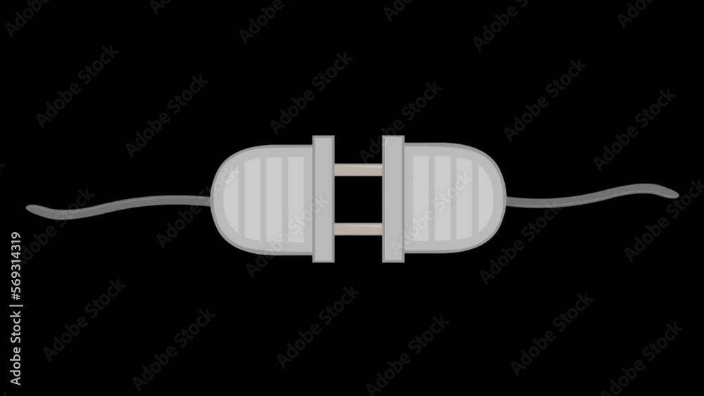 plug and socket animation on a transparent background with alpha ...