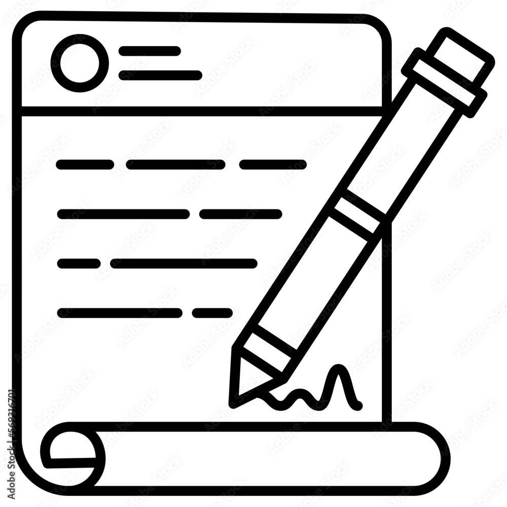Outline Letter writing icon Stock Vector | Adobe Stock