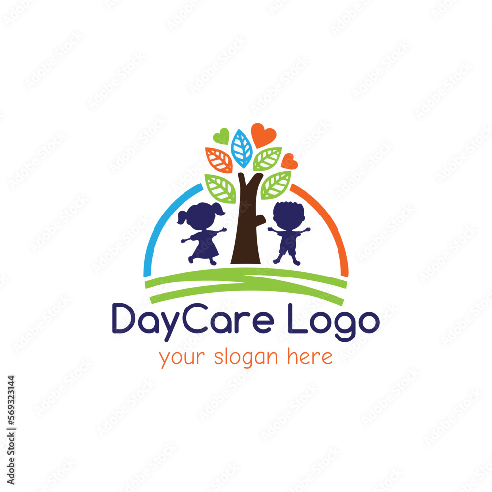 daycare logo design vector Stock Vector | Adobe Stock