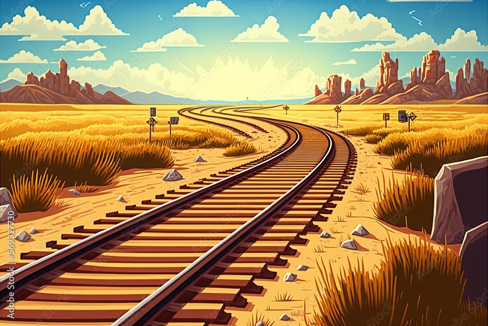 Wild West Rail Lines Crossing Prairies and Stretching Far Beyond ...