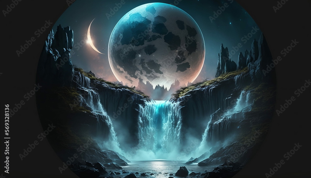 AI Generated Art collections of magic and fantasy moon shows moon ...