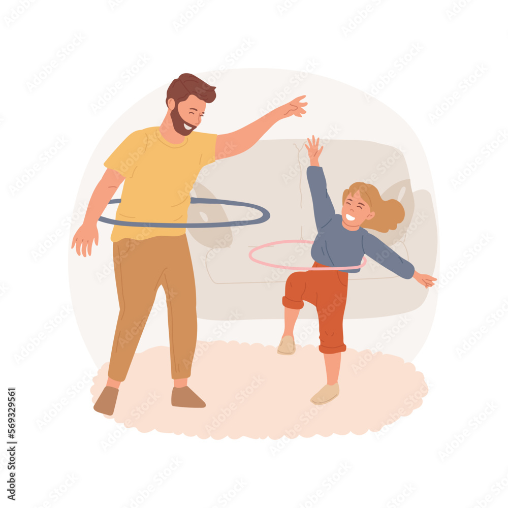 Hoop spinning isolated cartoon vector illustration. People hula-hooping ...