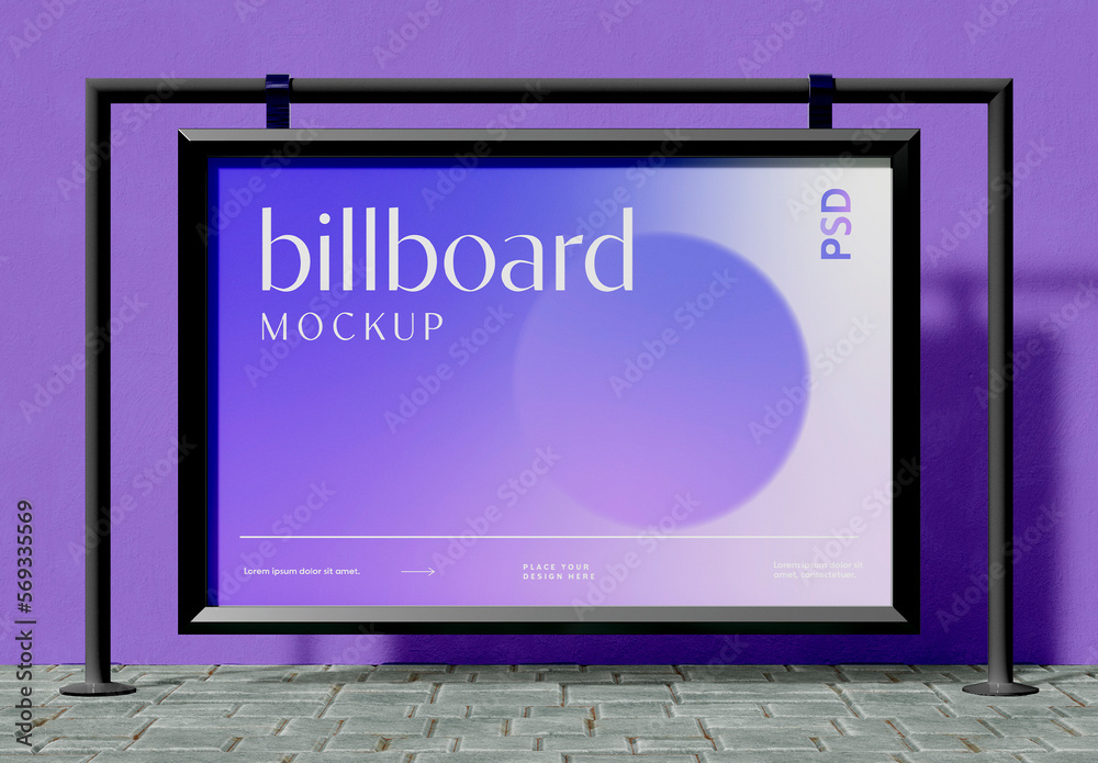 Horizontal Billboard Mockup Stock Template | Adobe Stock